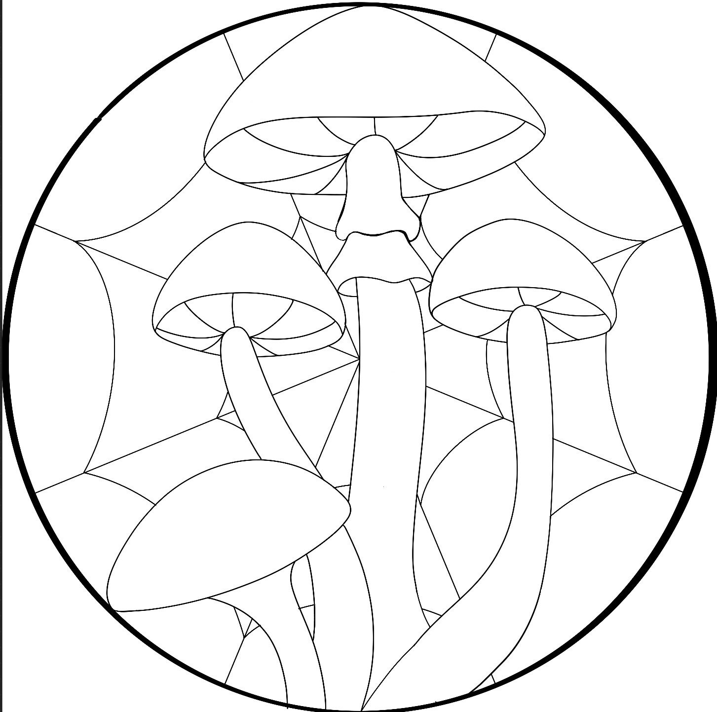 Mushroom Cluster With Spiderweb Stained Glass Pattern - Etsy