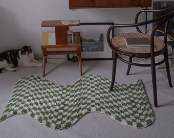 Green Black Checker Rug - Etsy