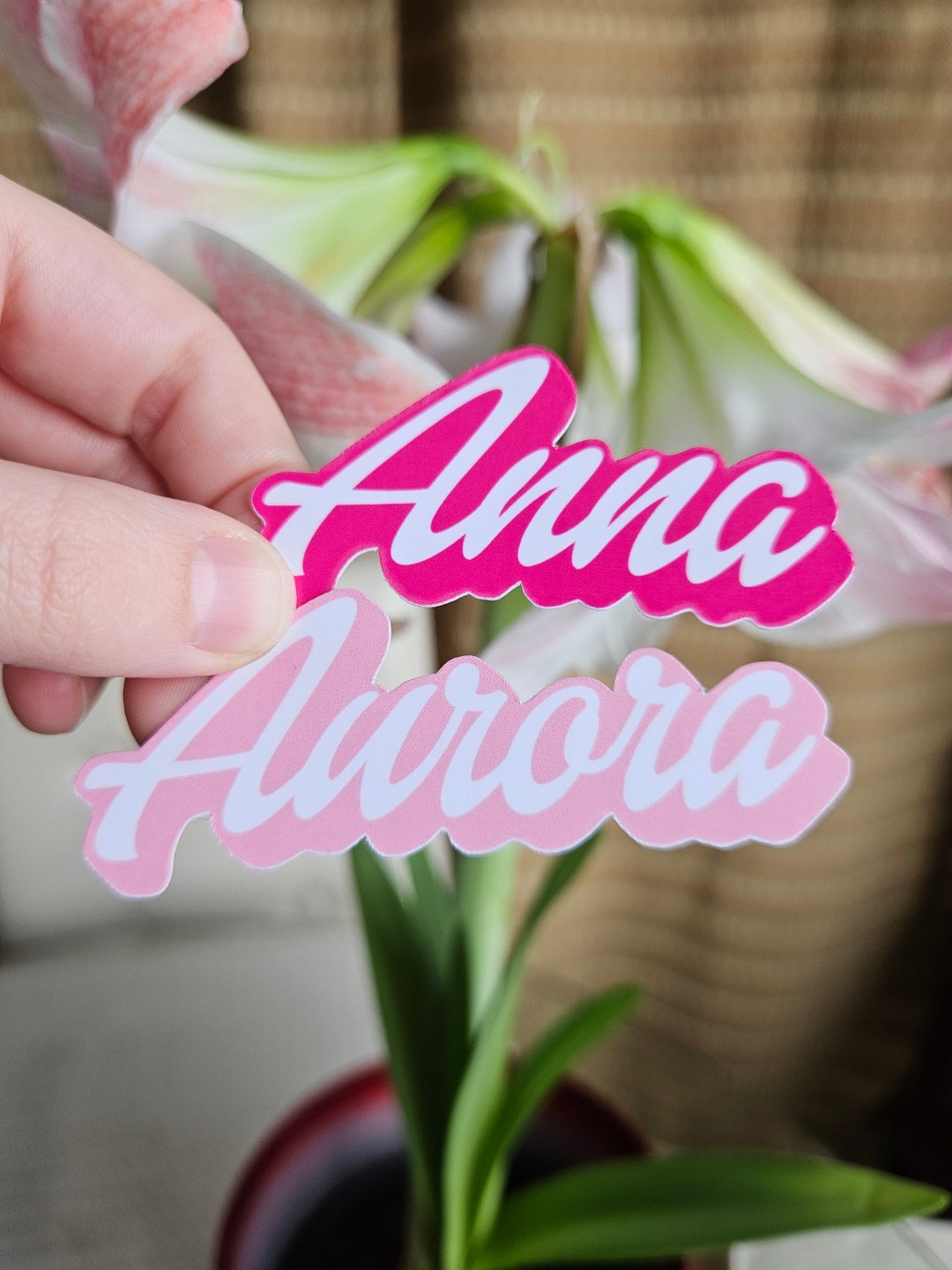 Custom Cursive Script Name Personalised Sticker Pastel Barb Decal Hot ...