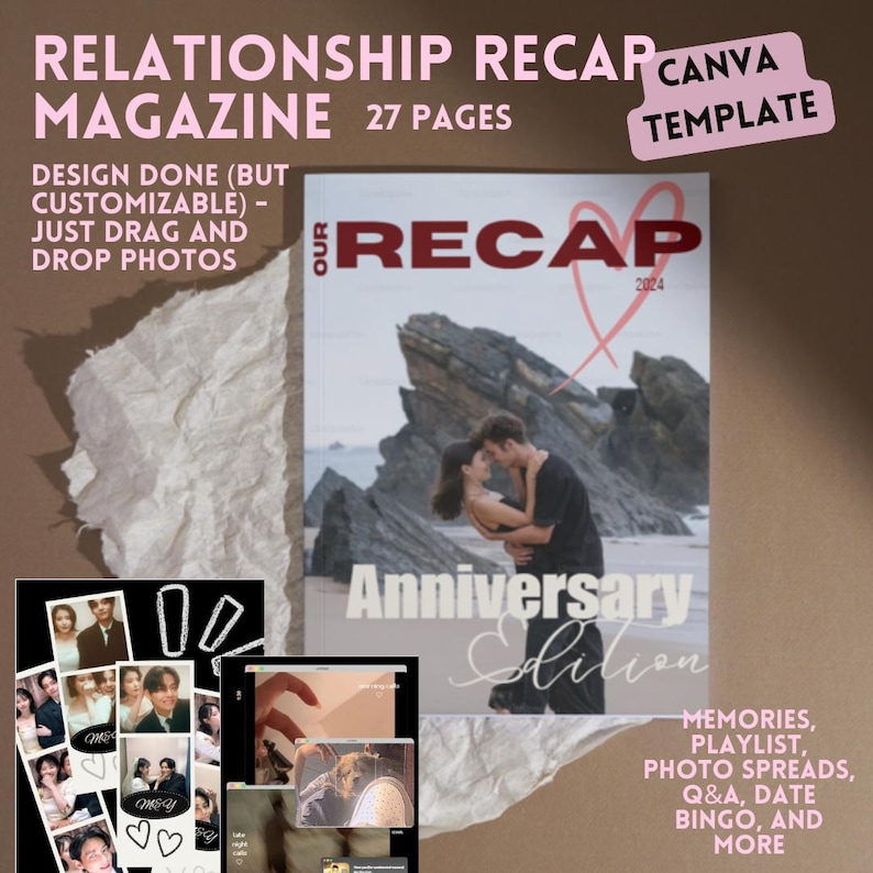 Relationship Magazine Canva Template Design | Digital Scrapbook ...