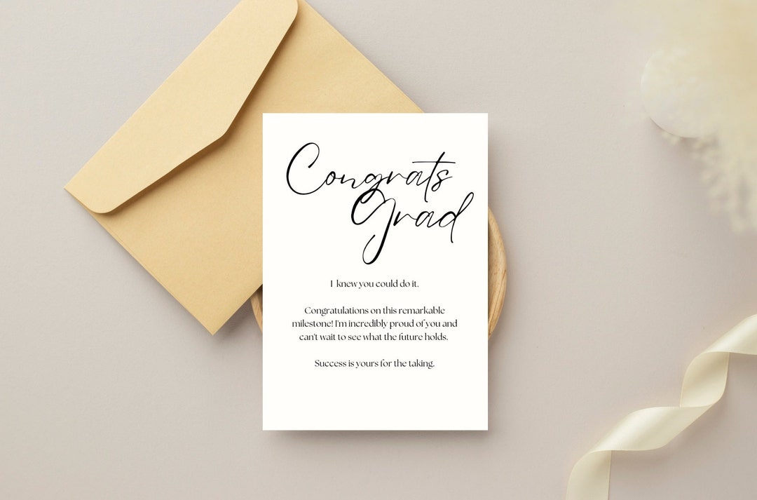 Graduation Card - Congrats on Graduating - Printable & Digital - Etsy