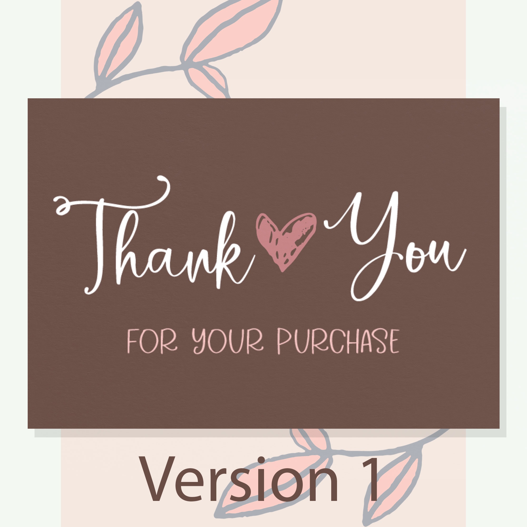 Thank You for Your Purchase Card. Editable. Printable. Double Sided ...