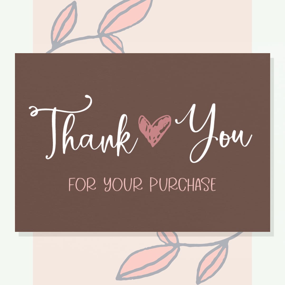 Thank You for Your Purchase Card. Editable. Printable. Double - Etsy