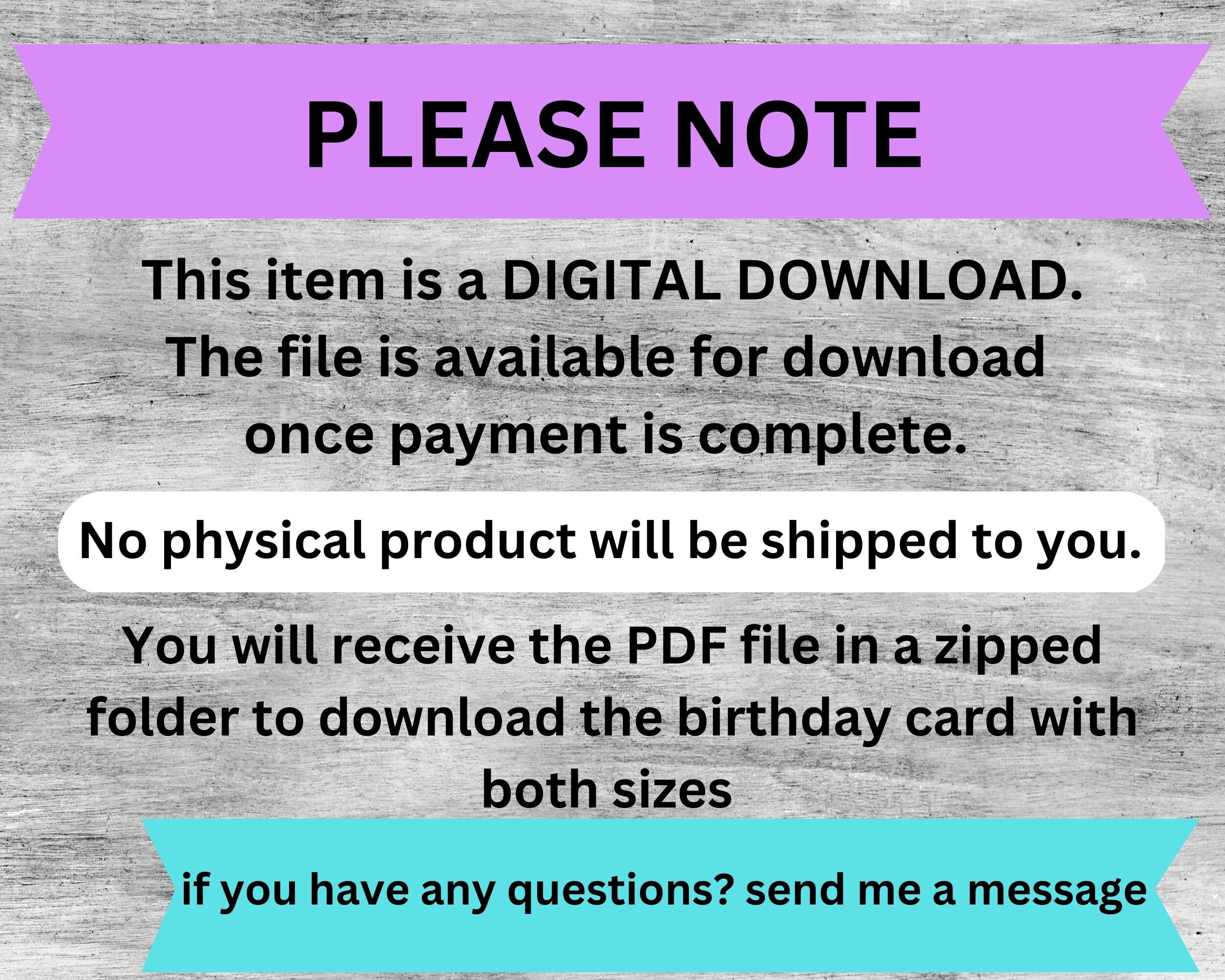 Cake Birthday Card, Printable, Digital Download, 5"x7" and 4"x6" - Etsy