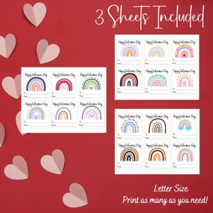 Rainbow Valentines Cards, Kids Valentines Cards, Classroom Valentines ...