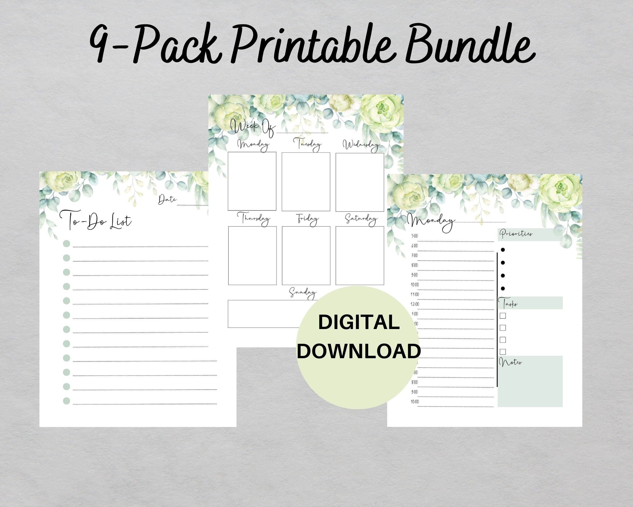 Weekly Planner Printable PDF, Personal Daily Planner, to Do Lists ...