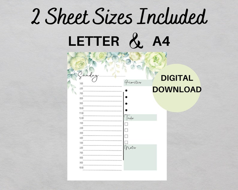 Weekly Planner Printable PDF, Personal Daily Planner, to Do Lists ...