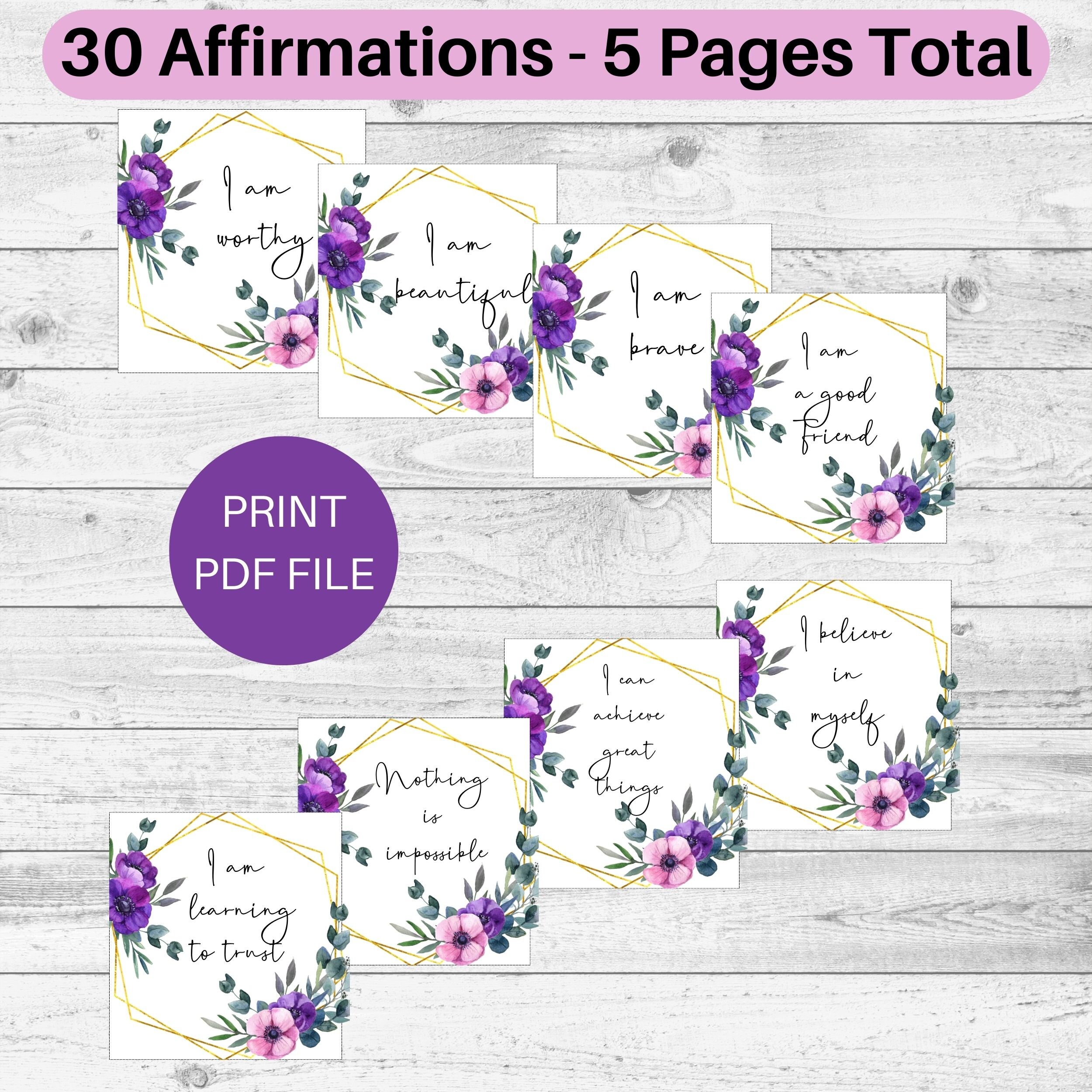 Affirmation Cards, 30 Positive Affirmation Cards, Daily Affirmations ...