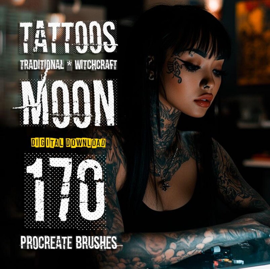 Moon Brushes Tattoo Stаmрs for PROCREATE - Best Procreate Moon Tattoo ...