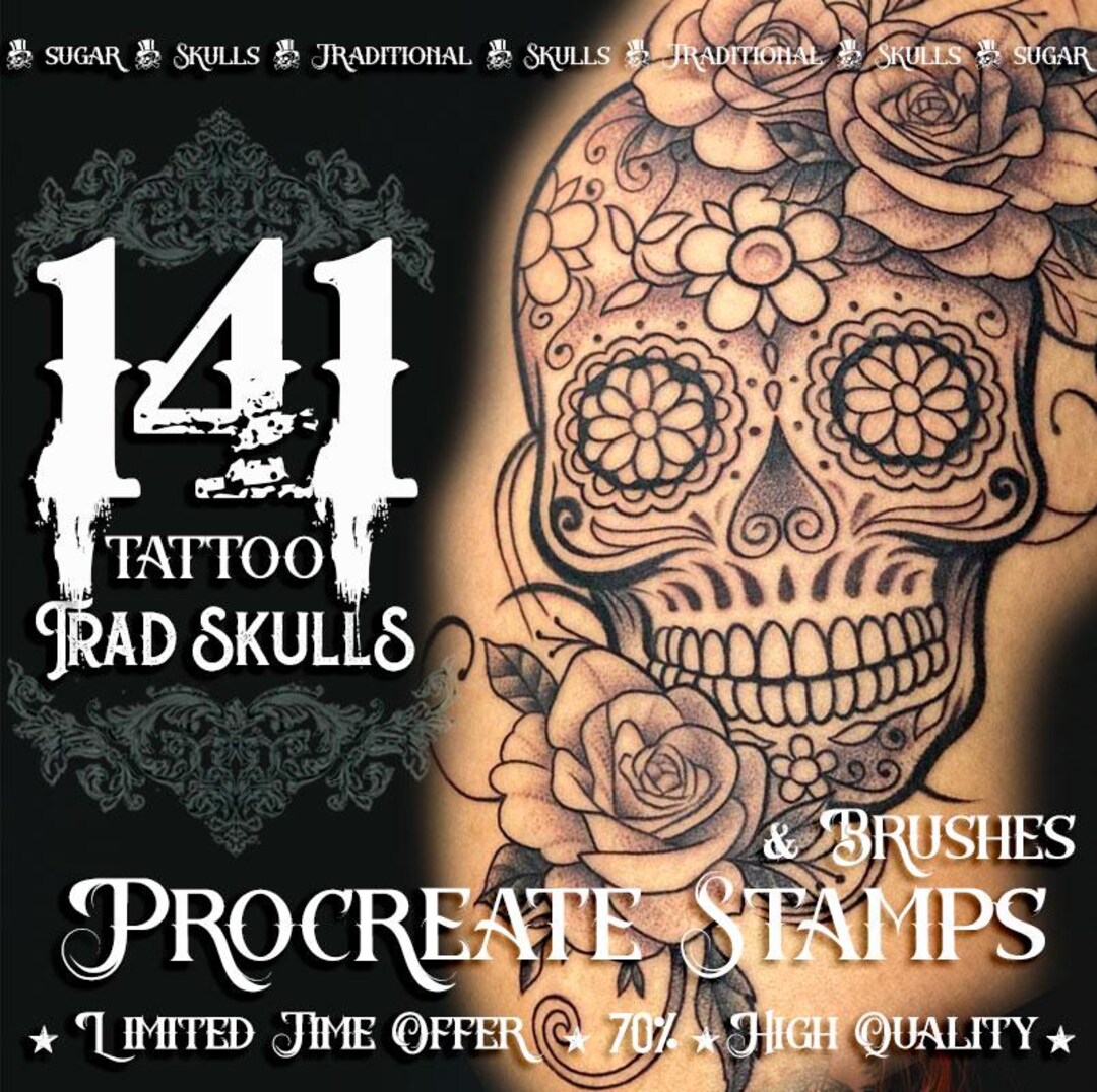 Sugar Tattoo Skulls 141 Best Procreate Sugar Skulls Designs Tattoo Sets ...