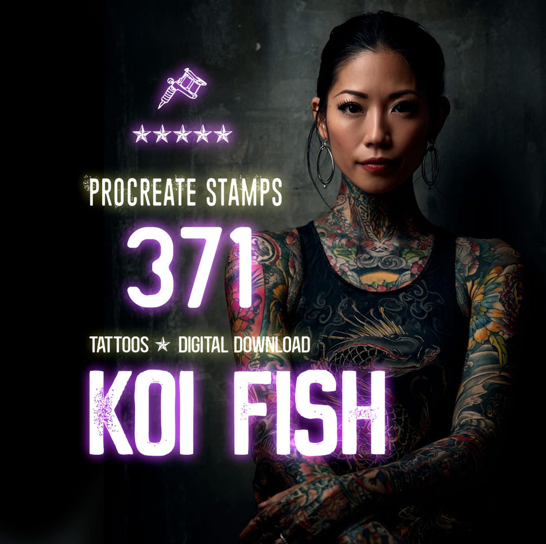 Koi Fish Tattoo Stamps for Procreate: Japanese Carp Brushes - CARPS - Etsy