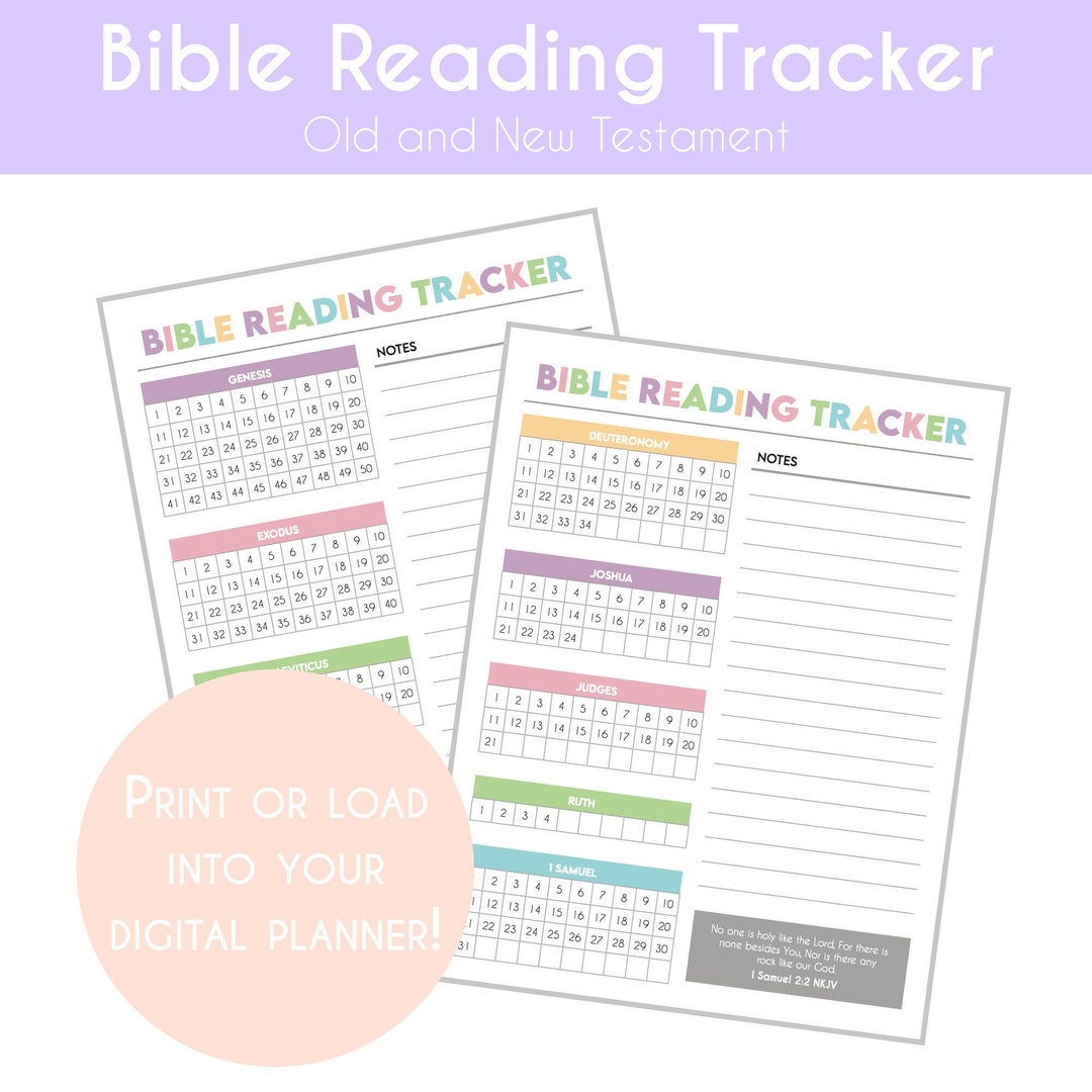 Bible Reading Tracker old and New Testament - Etsy