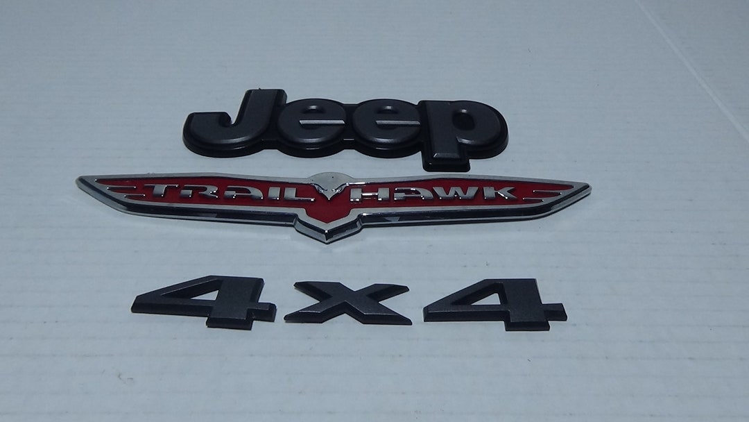 2014-2020 Jeep Cherokee 4x4 TRAIL HAWKE Rear Liftgate Emblem Logo Set ...