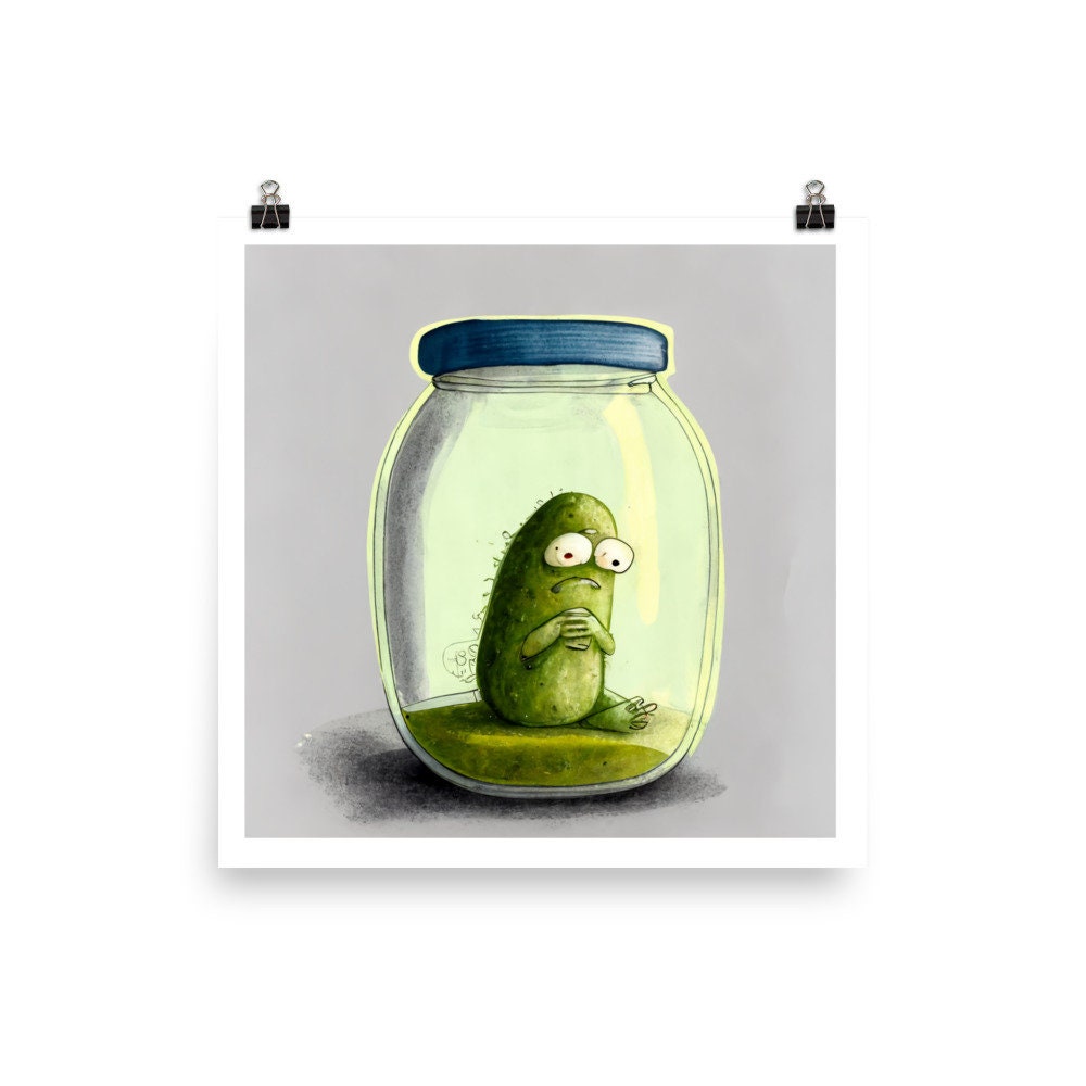 The Last Pickle Poster, Funny Wall Art, Abstract Painting Decor ...