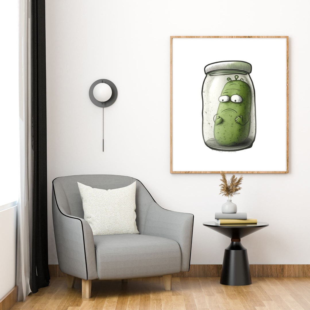 The Last Pickle Poster, Funny Wall Art, Abstract Painting, Creative ...