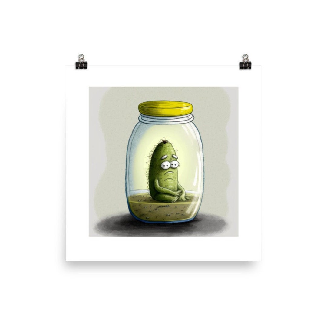 The Last Pickle Poster, Funny Wall Art, Abstract Painting, Creative ...