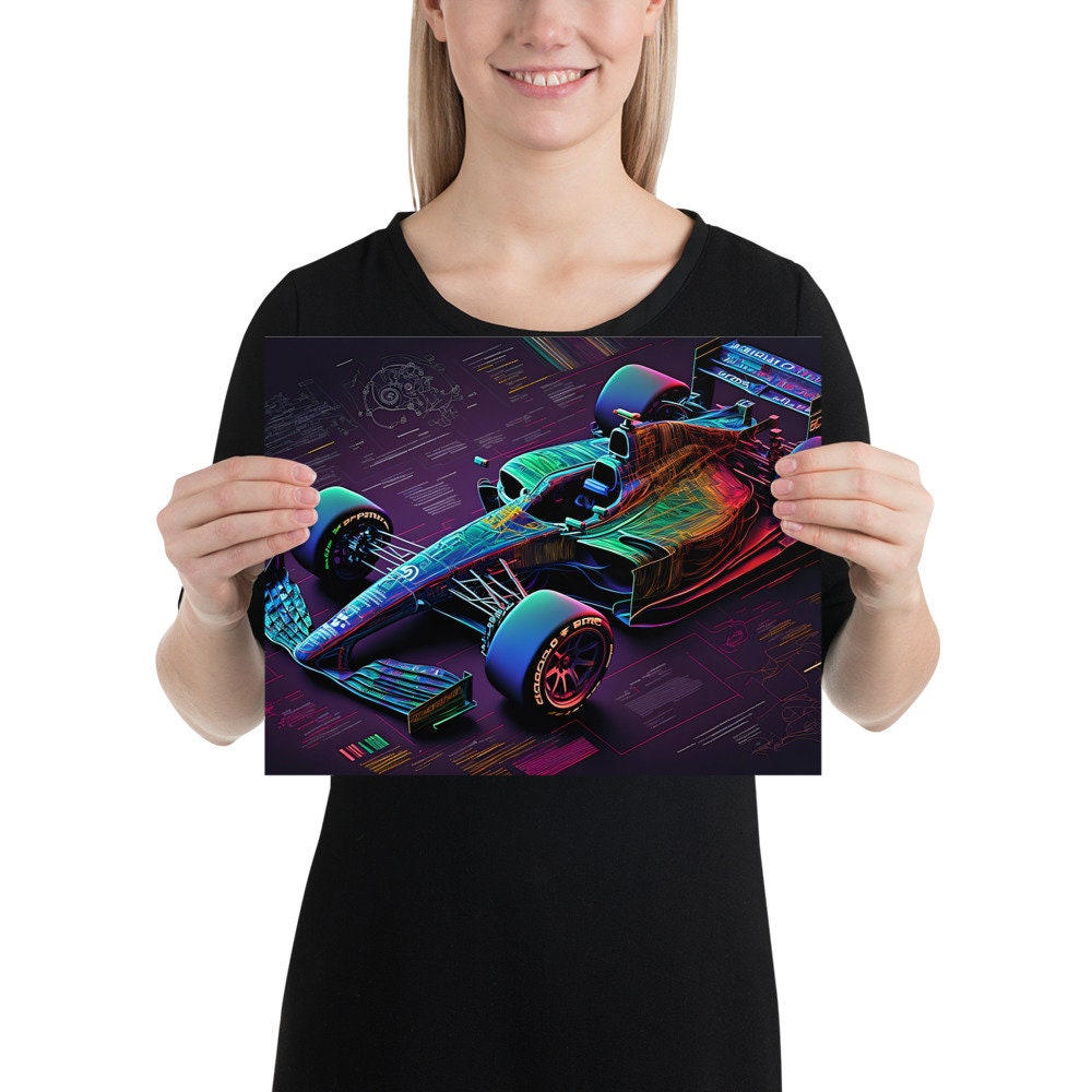 Formula 1 Poster. Unique Formula 1 Car Blueprint Poster. Race Car Wall ...