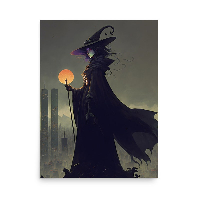 Witch Poster, Witch Print, Witch Wall Art, Halloween Poster, Witch Art ...