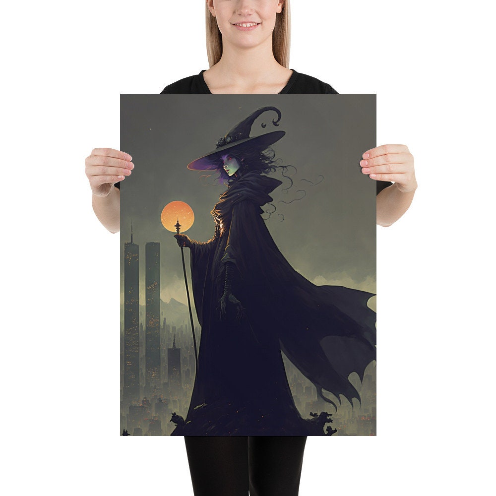 Witch Poster, Witch Print, Witch Wall Art, Halloween Poster, Witch Art ...