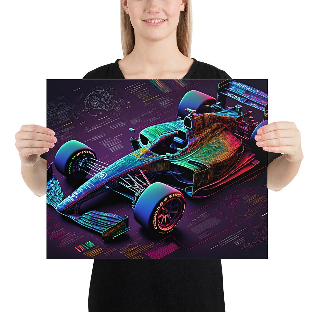 Formula 1 Poster. Unique Formula 1 Car Blueprint Poster. Race - Etsy