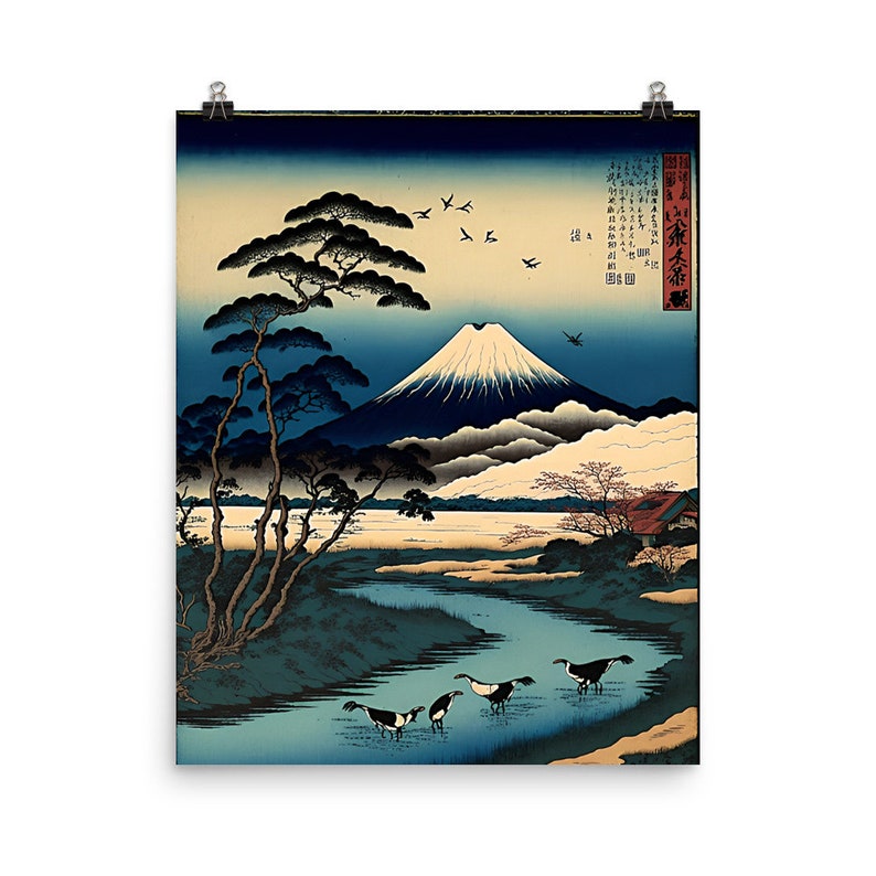 Otsuki Plain in Kai Province 1858. Unique Hiroshige Artwork Ukiyo-e Japanese Art Edo Period ...