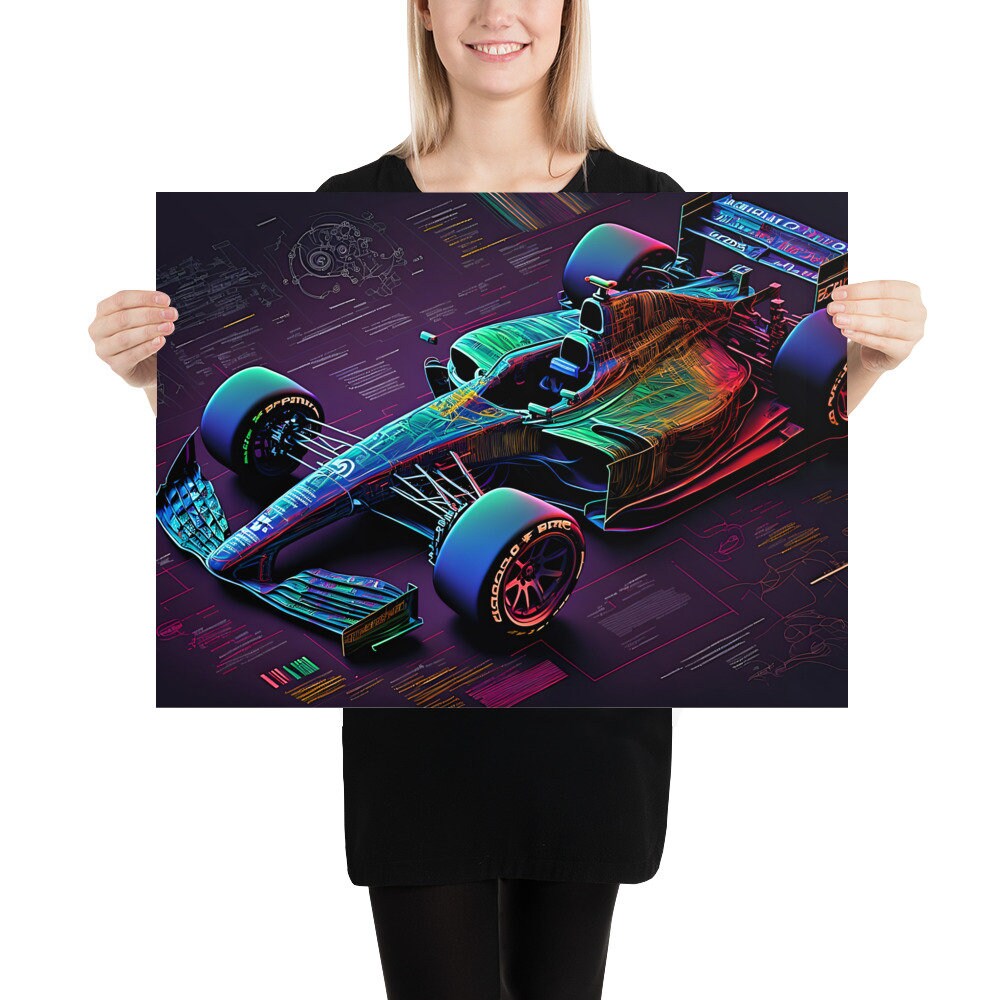 Formula 1 Poster. Unique Formula 1 Car Blueprint Poster. Race Car Wall ...