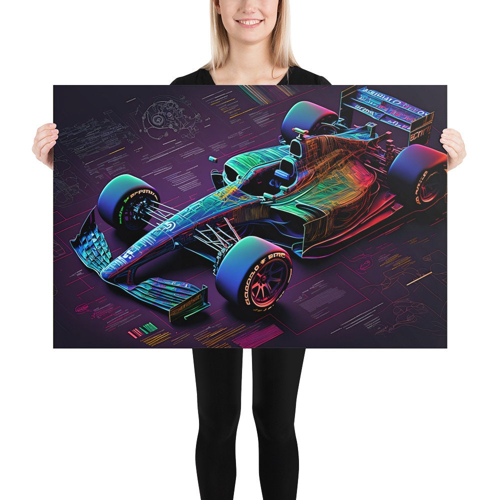 Formula 1 Poster. Unique Formula 1 Car Blueprint Poster. Race Car Wall ...
