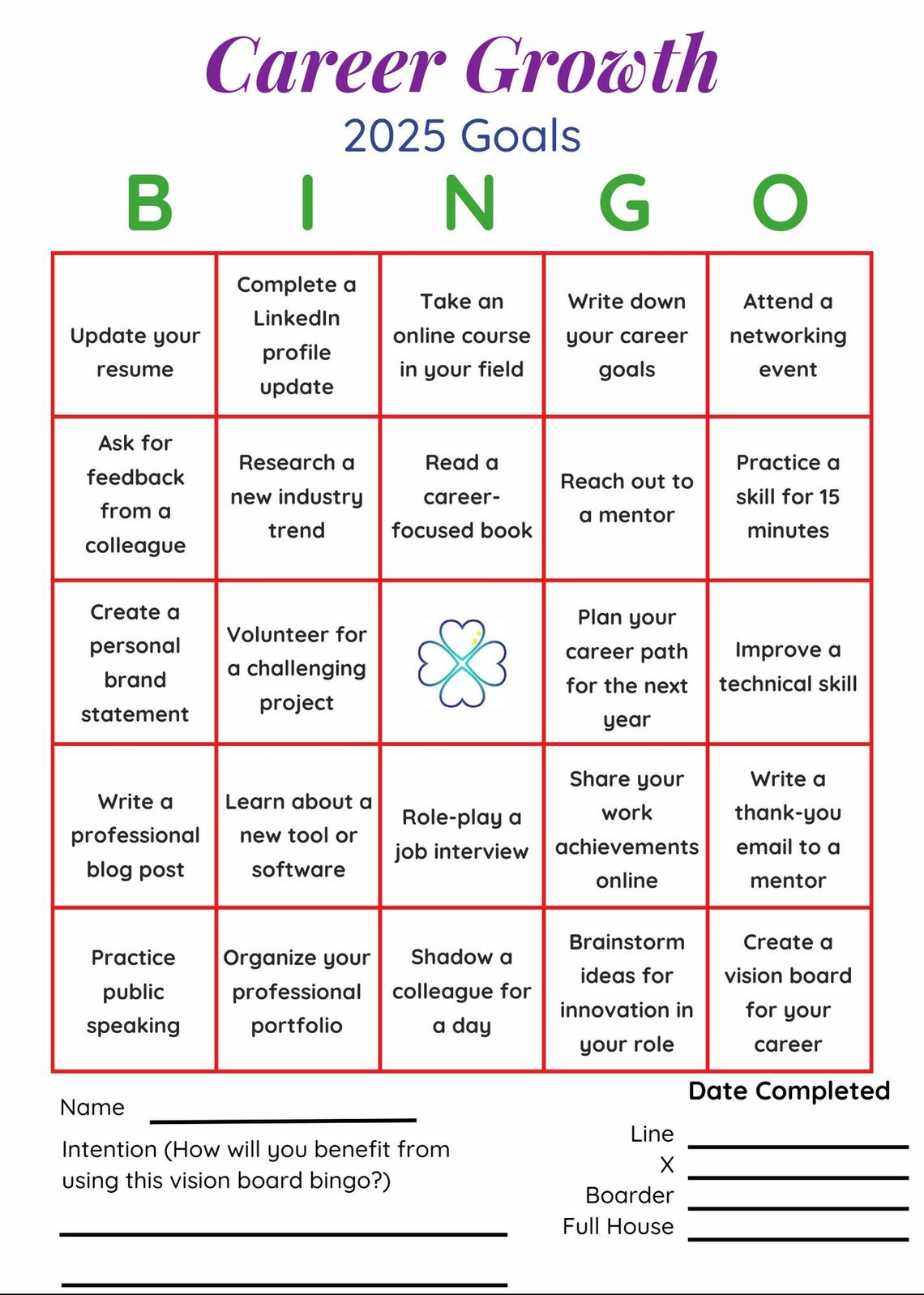 2025 Vision Board Bingo - Etsy