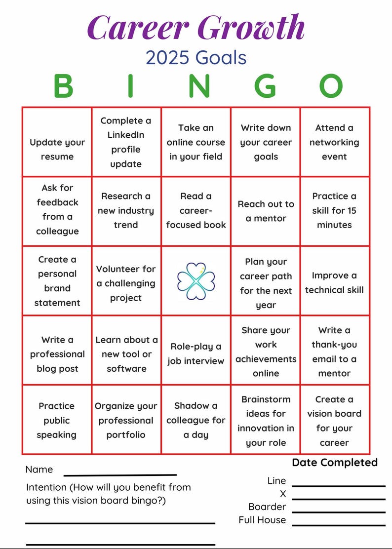 2025 Vision Board Bingo - Etsy