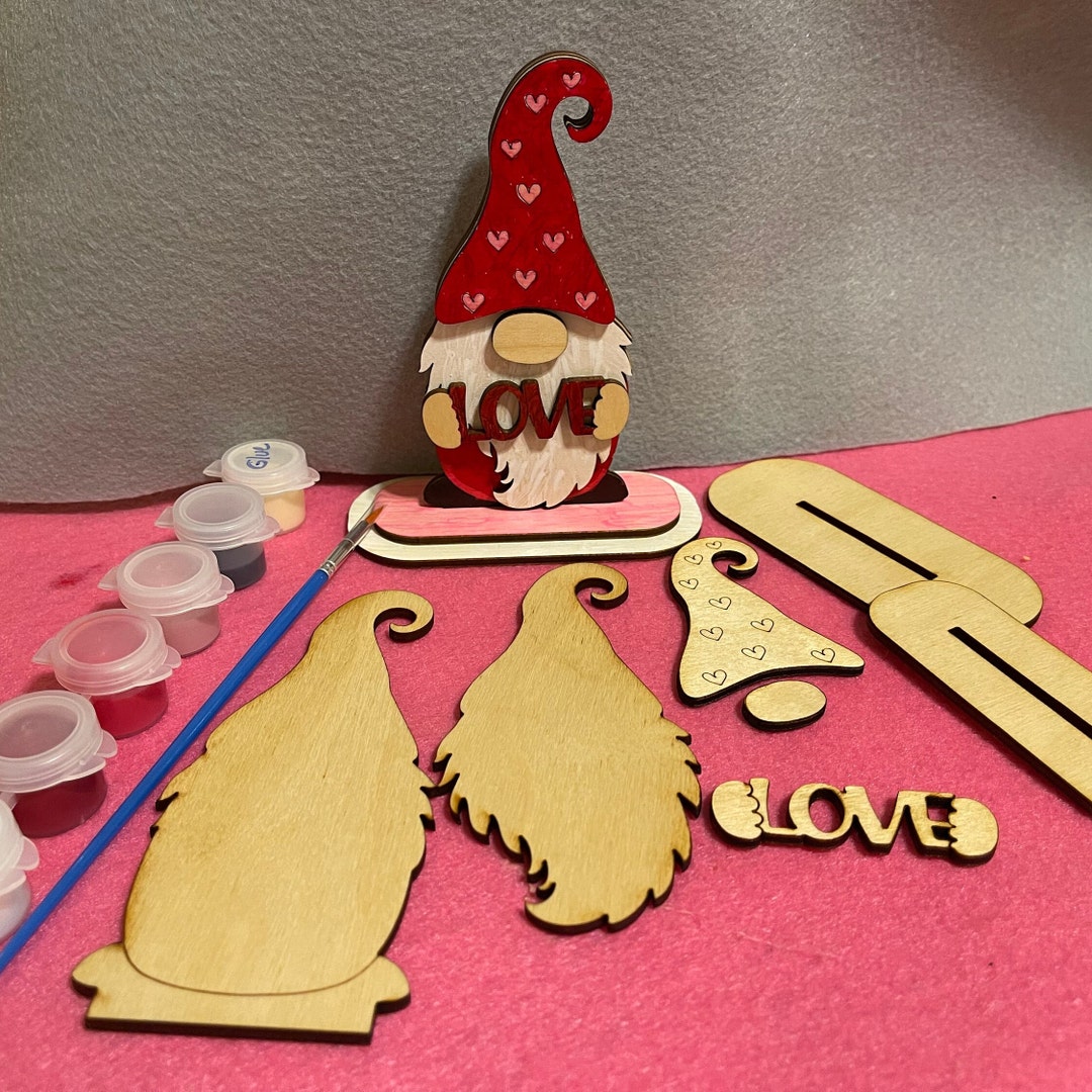 Gnome Craft Kit With Paint and Brush - Etsy