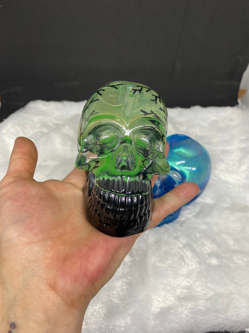 Liquid Brain Skull/cool Skull Gift/epoxy Resin Skull/decorative Skull ...