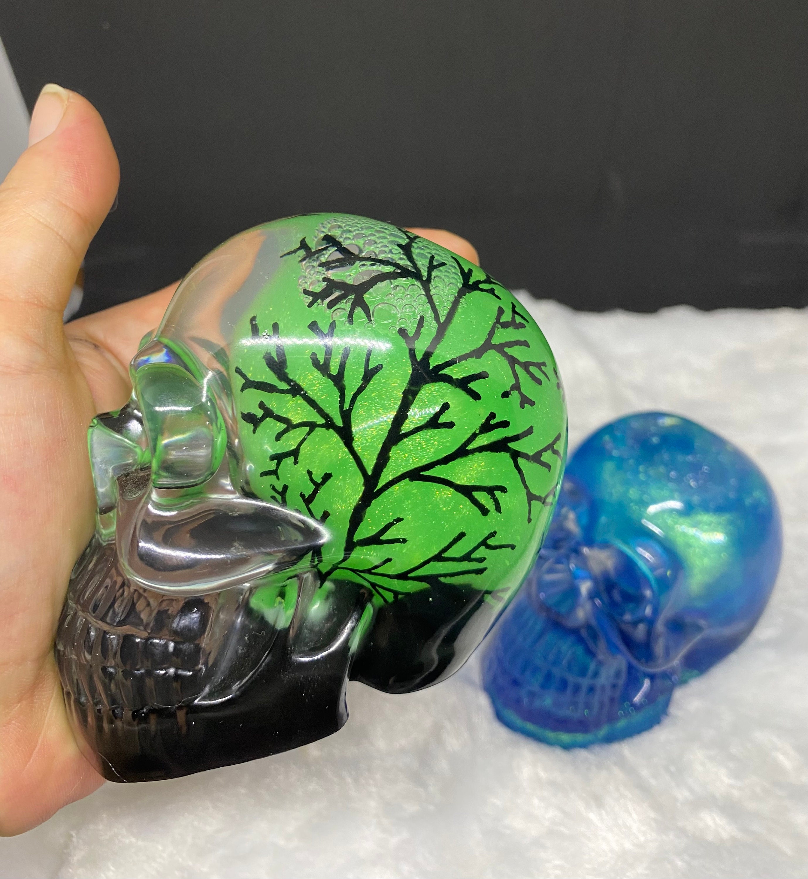 Liquid Brain Skull/cool Skull Gift/epoxy Resin Skull/decorative Skull ...