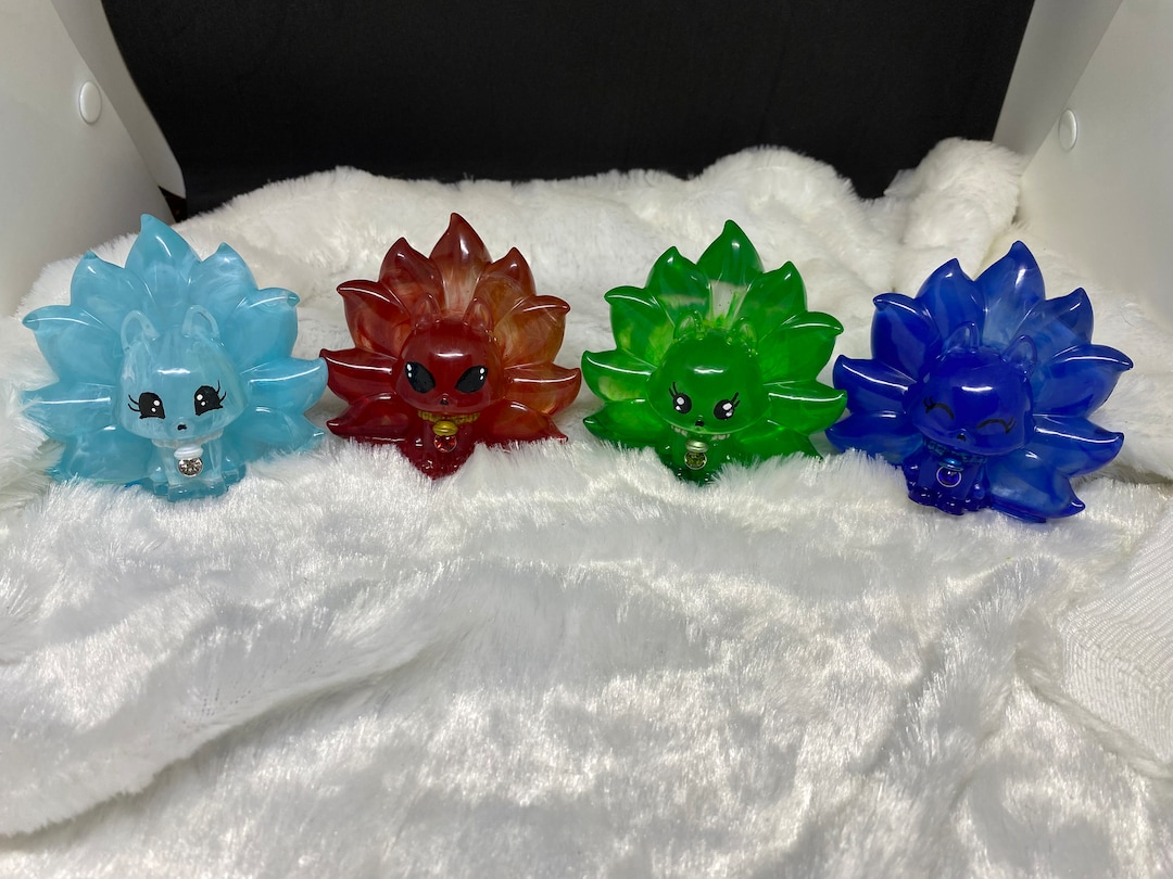 Elemental 9 Tailed Fox Cute Epoxy Resin Figurine - Etsy