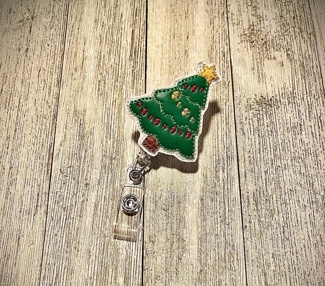 Christmas Tree Badge Reel/christmas/traditional - Etsy
