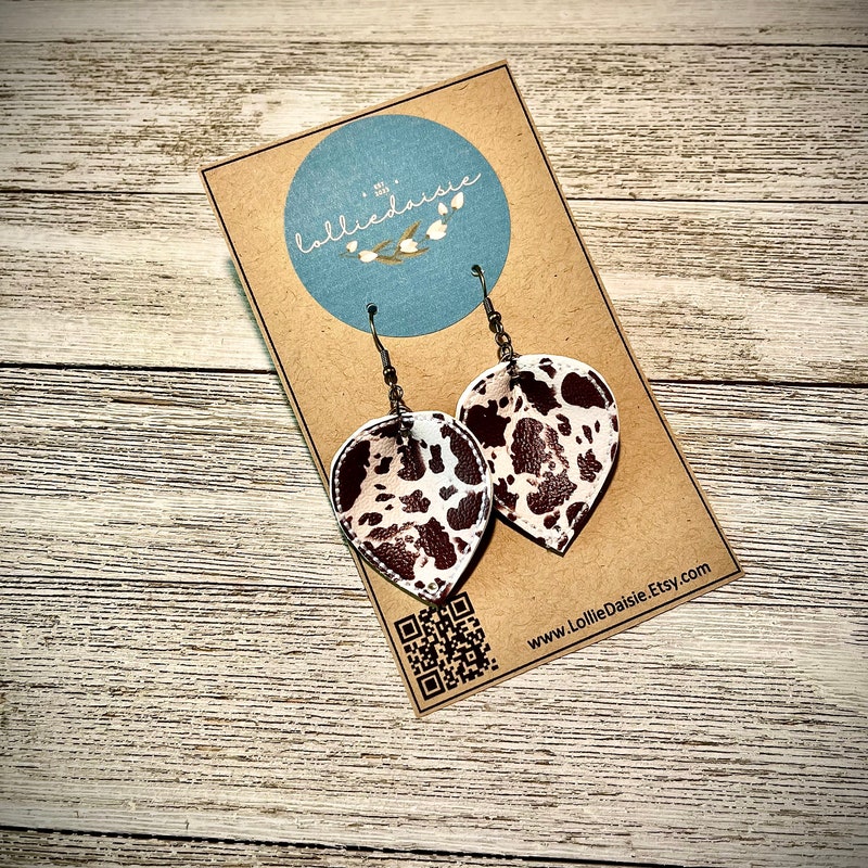 Cow Hide Earrings - Etsy