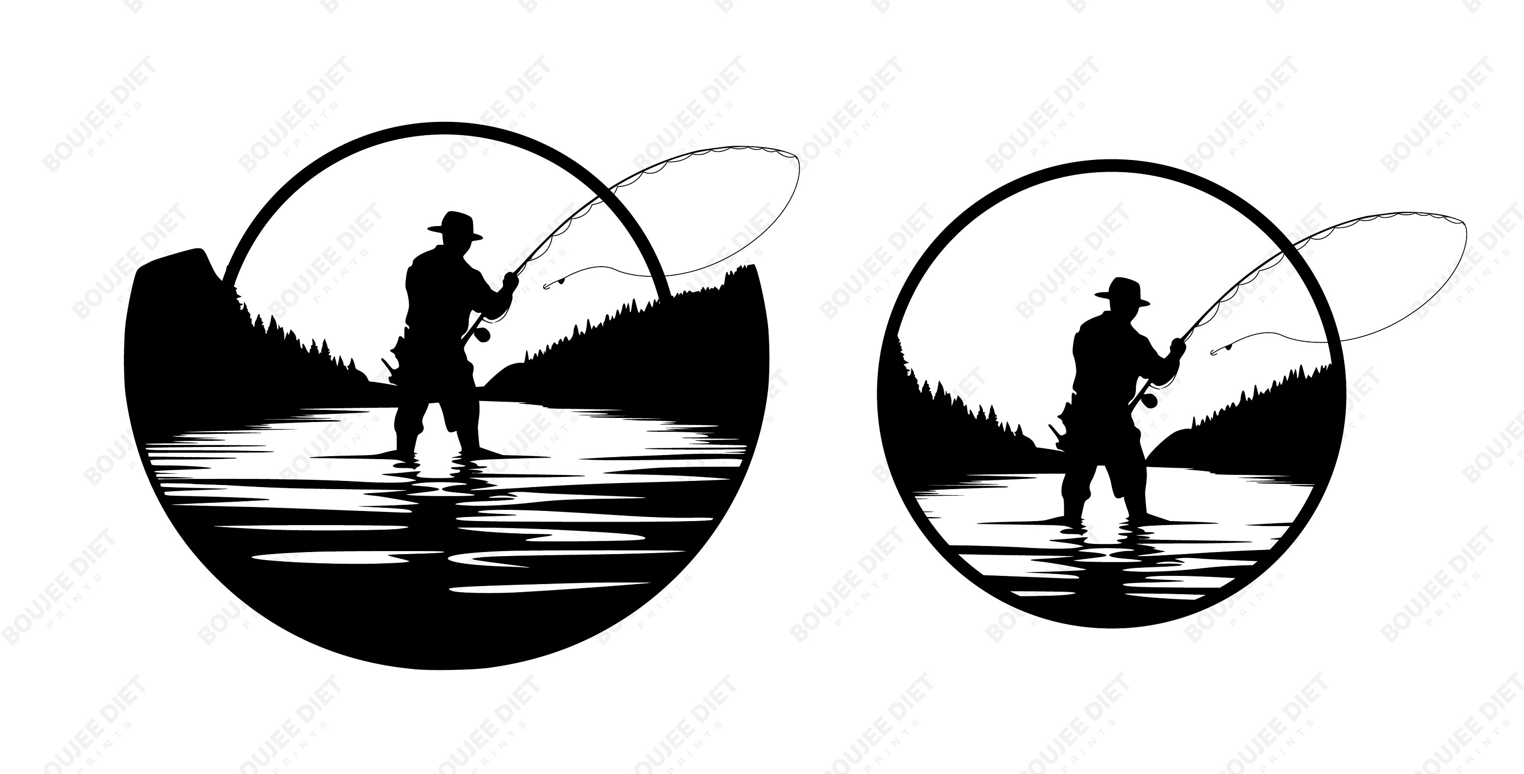 FISHERMAN in Fly FISHING SVG Png, Jpg Fishing Svg Cricut Cut File Fly ...