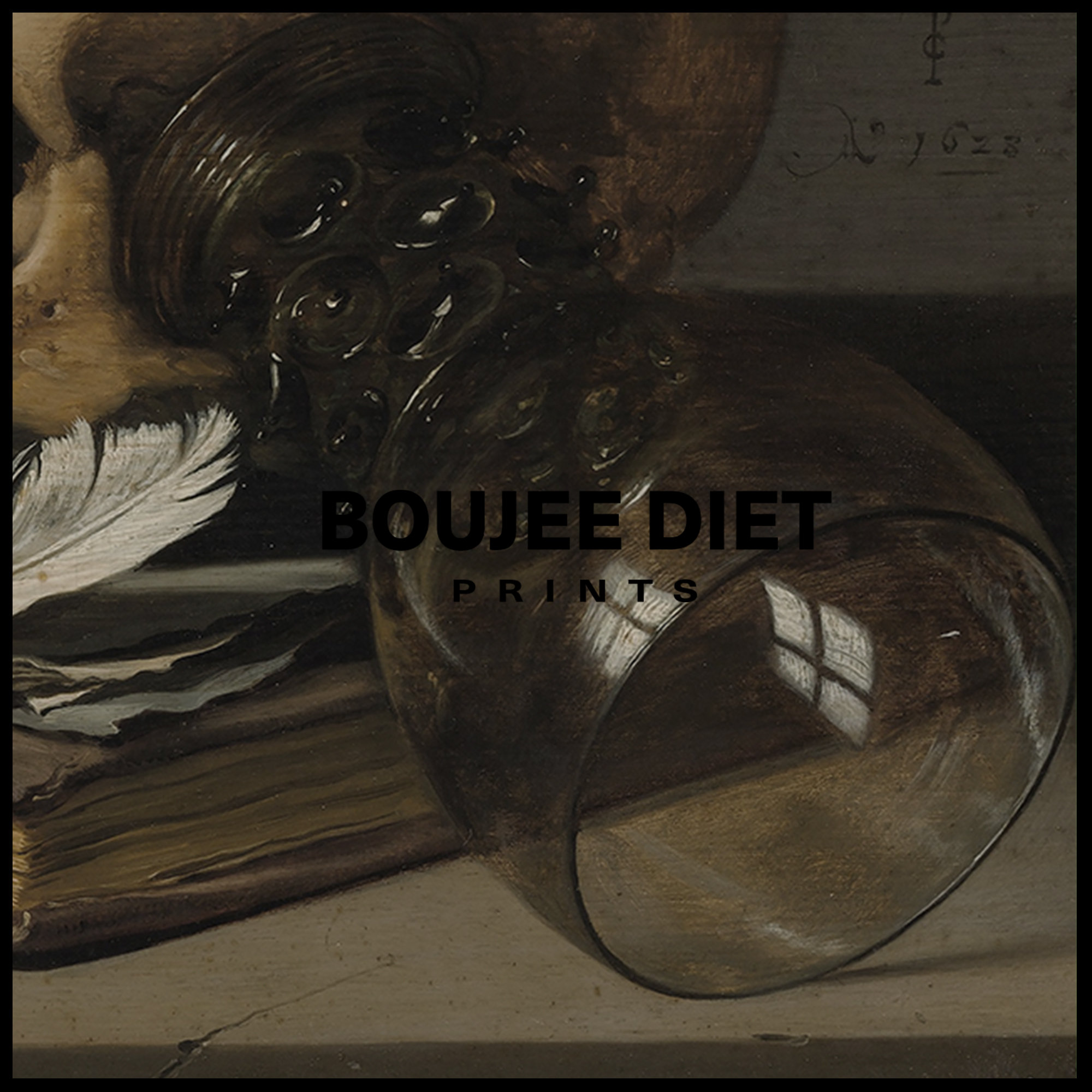 Haunt Gothic Still Life Skull Writing Quill Vintage Writing Feather Oil ...