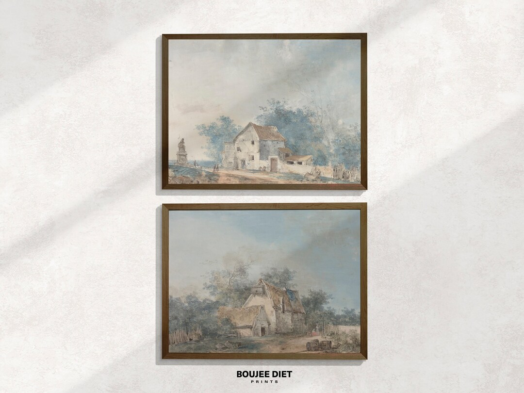 2 Piece Cottage Core Decor Cottage Painting Unique Accent Art Vivid ...