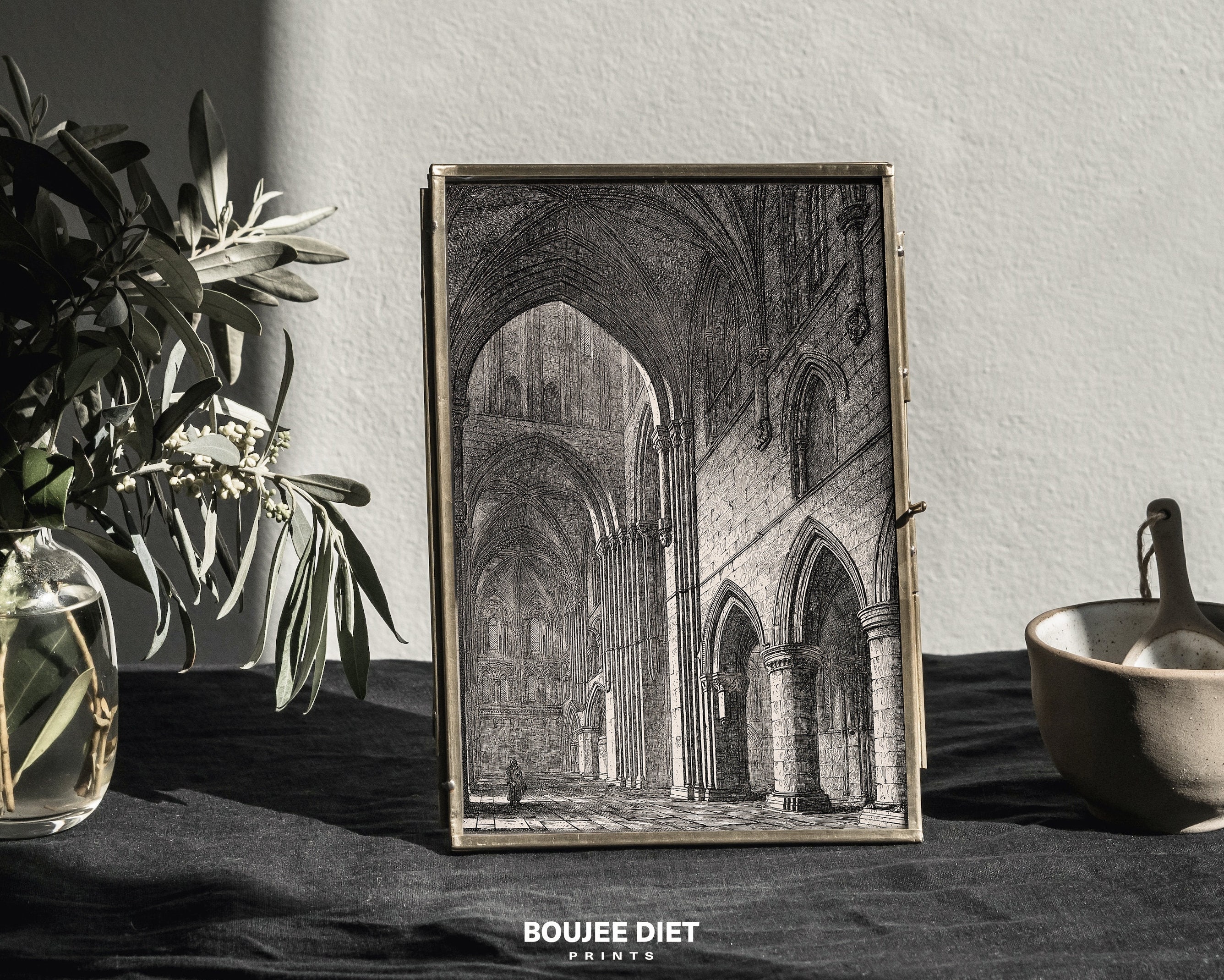 Gothic Architecture Sketch Art Vintage Architecture Wall Art Dark ...