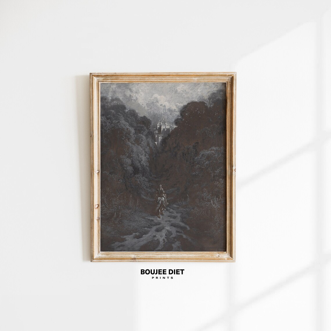 Medieval Knight Approaching Castle Digital Print Artistic Myth and ...