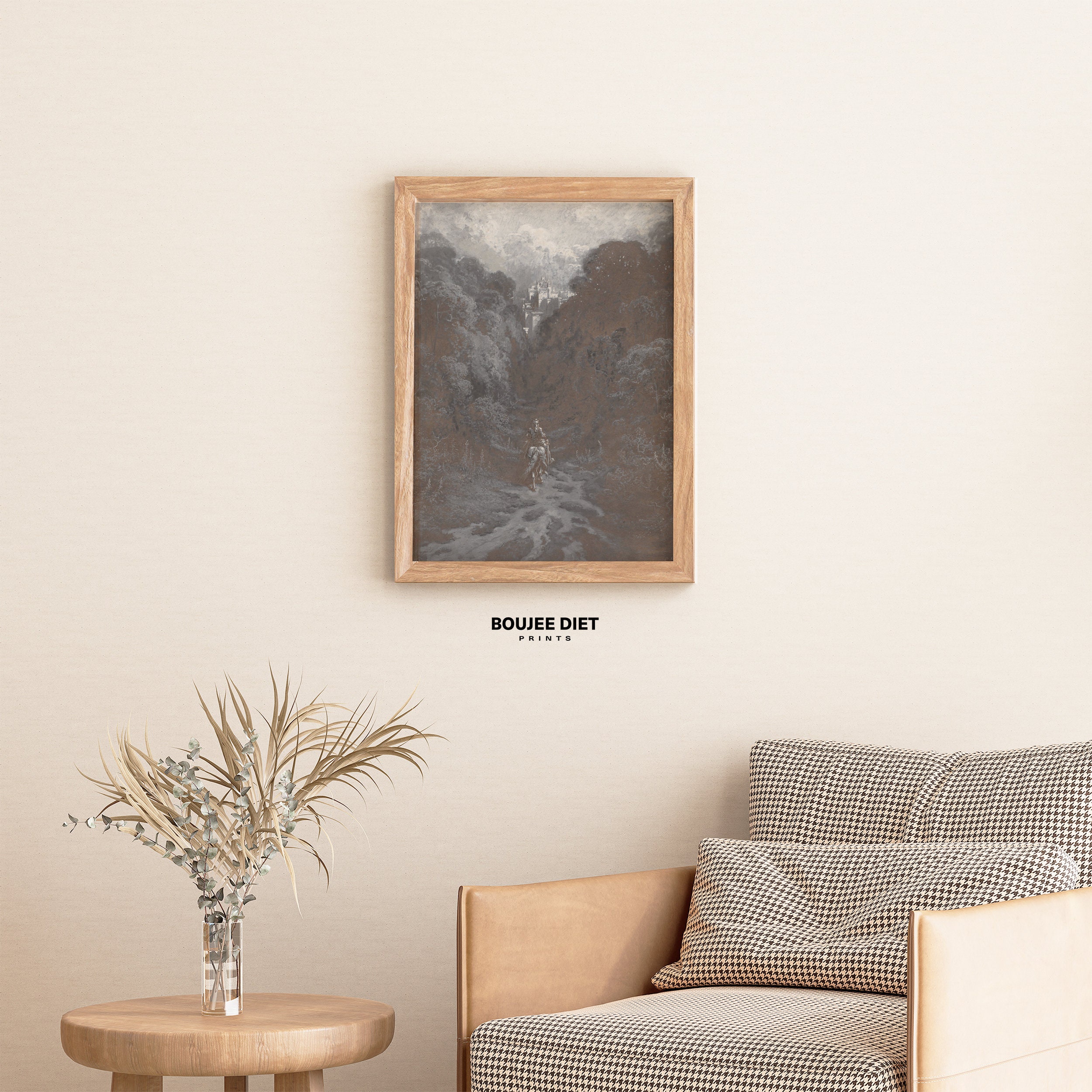 Medieval Knight Approaching Castle Digital Print Artistic Myth and ...