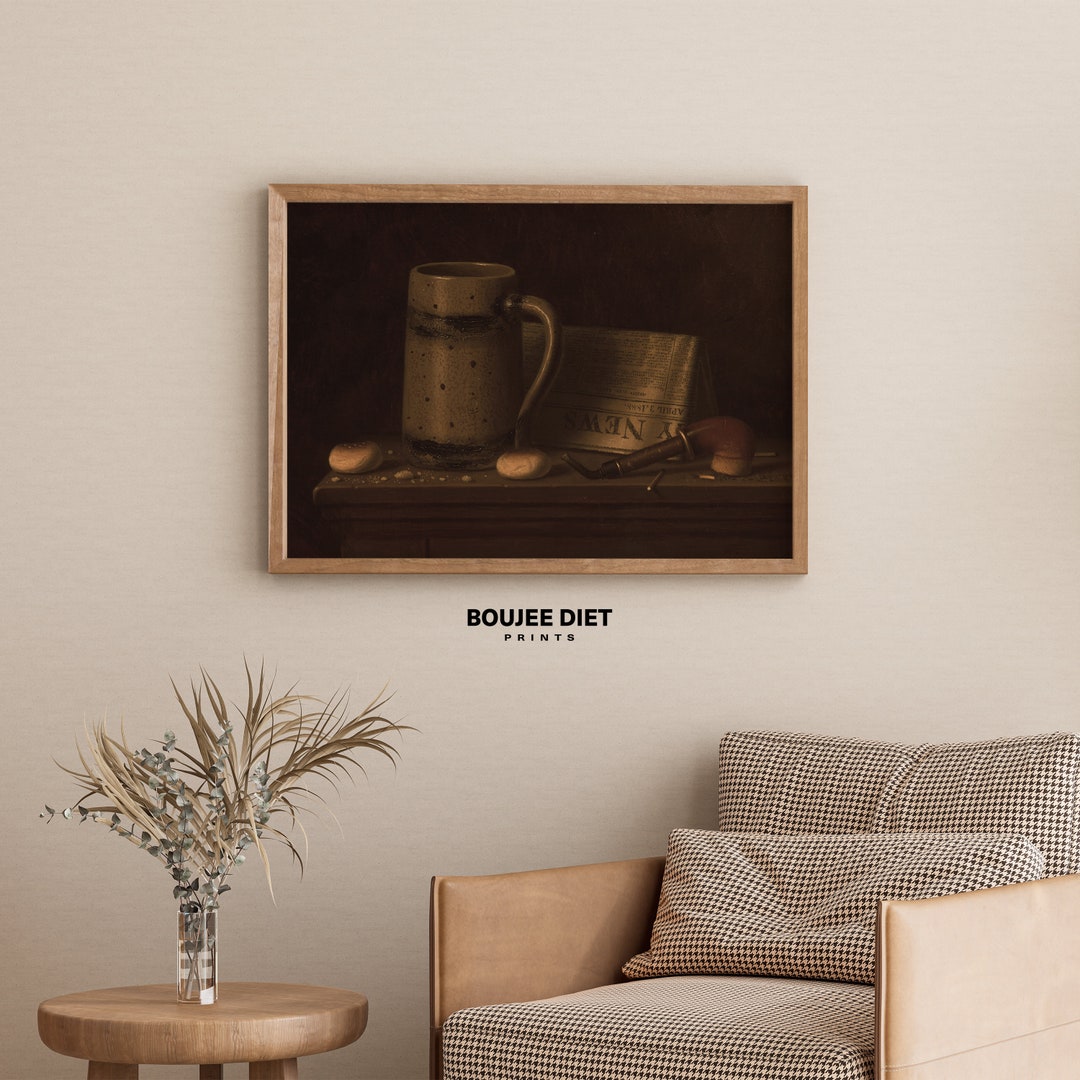 Vintage Still Life Newspaper Art Realism Artwork Trompe L'oeil Style ...