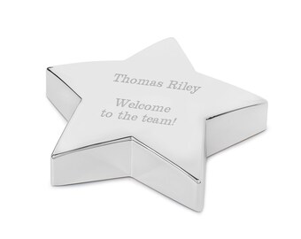Personalized Gold Star Paperweight Custom Engraved Free, Engraved ...