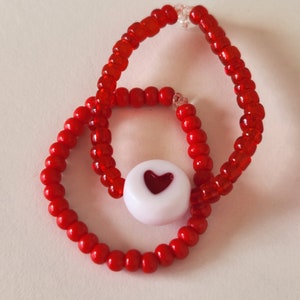 Red and Pink Beaded Rings, Colorful Bead Rings, Red and Pink Rings ...