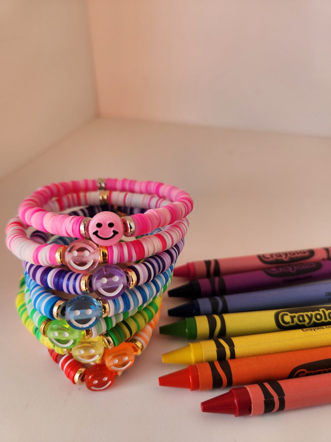 Rainbow Smiley Face Bracelets - Etsy