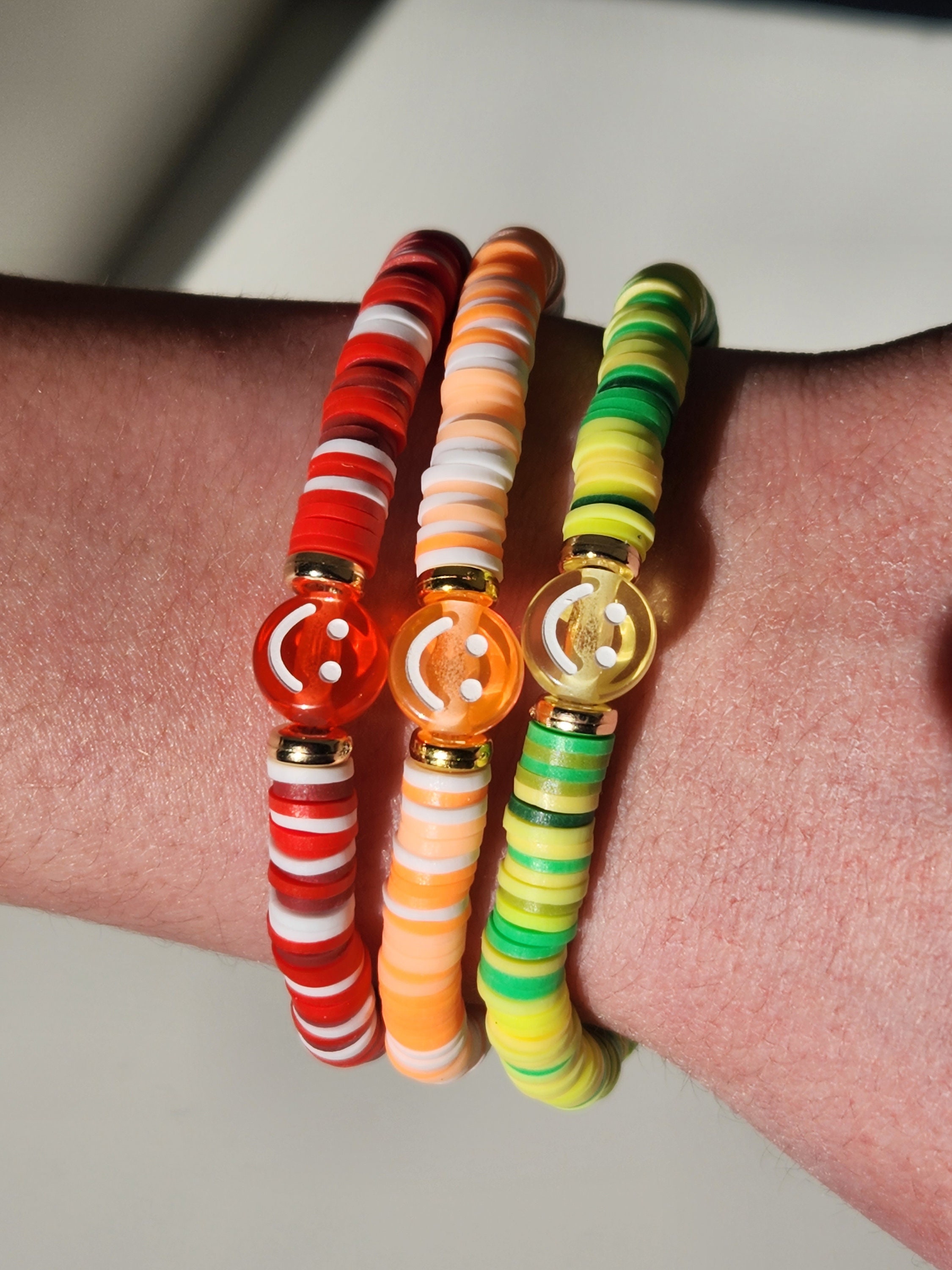 Rainbow Smiley Face Bracelets - Etsy