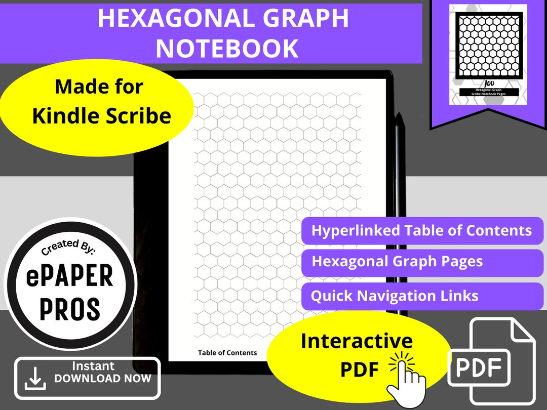 Kindle Scribe 100 Hexagonal Graph Bio or Organic Chemical Structure ...