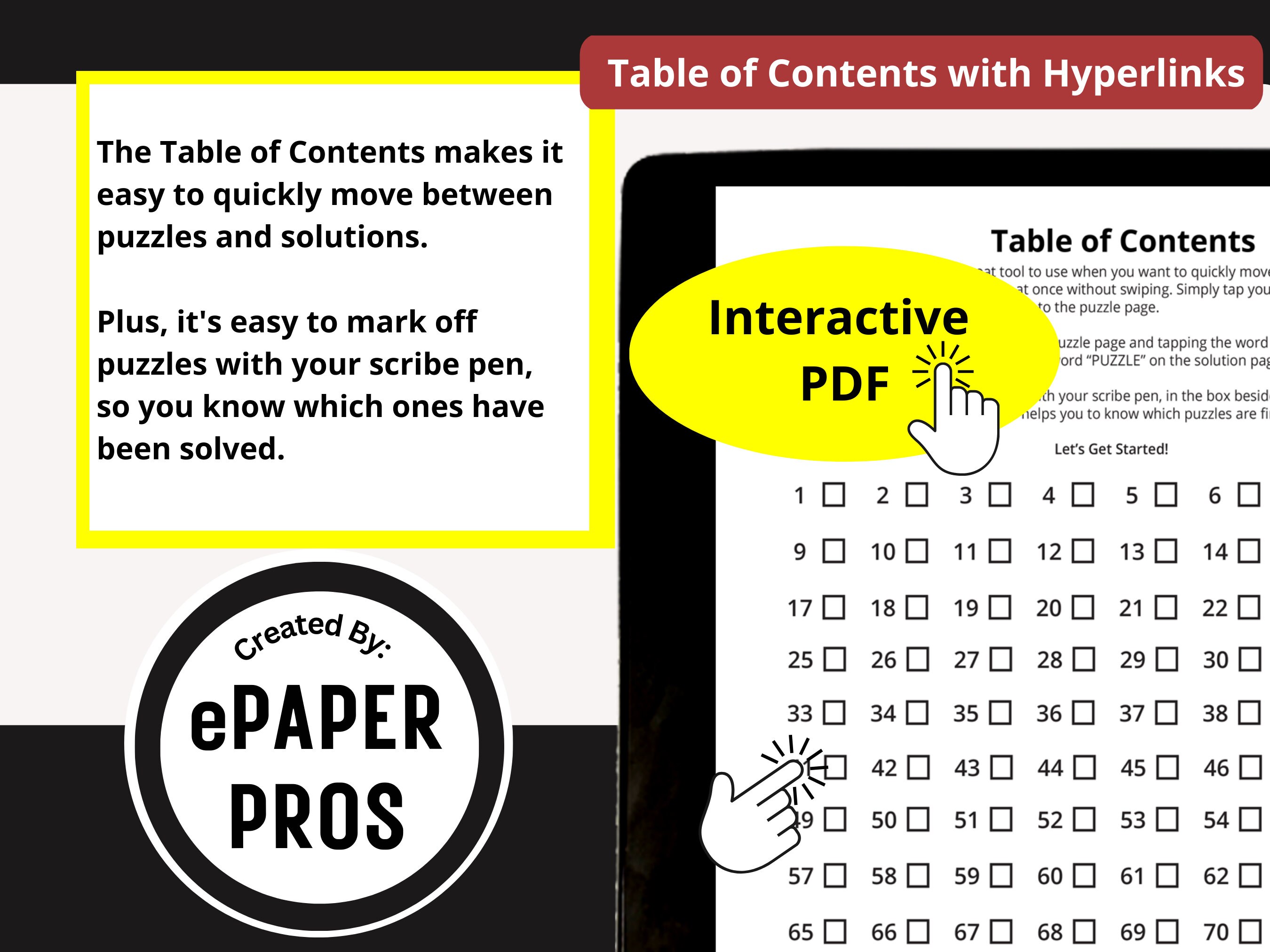 Kindle Scribe Word Search Games and Puzzles Clickable Template Digital ...