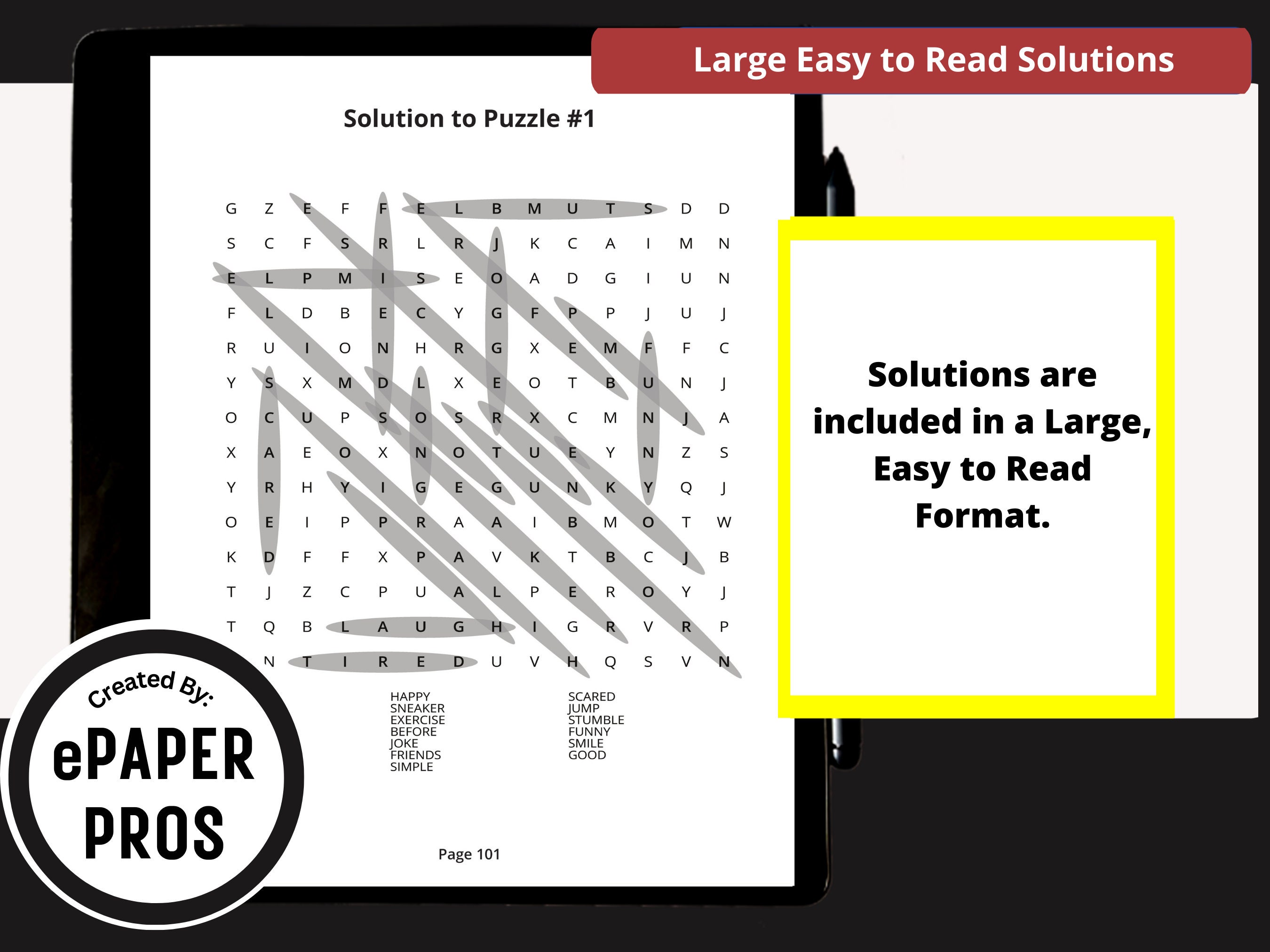 Kindle Scribe Word Search Games and Puzzles Clickable Template Digital ...