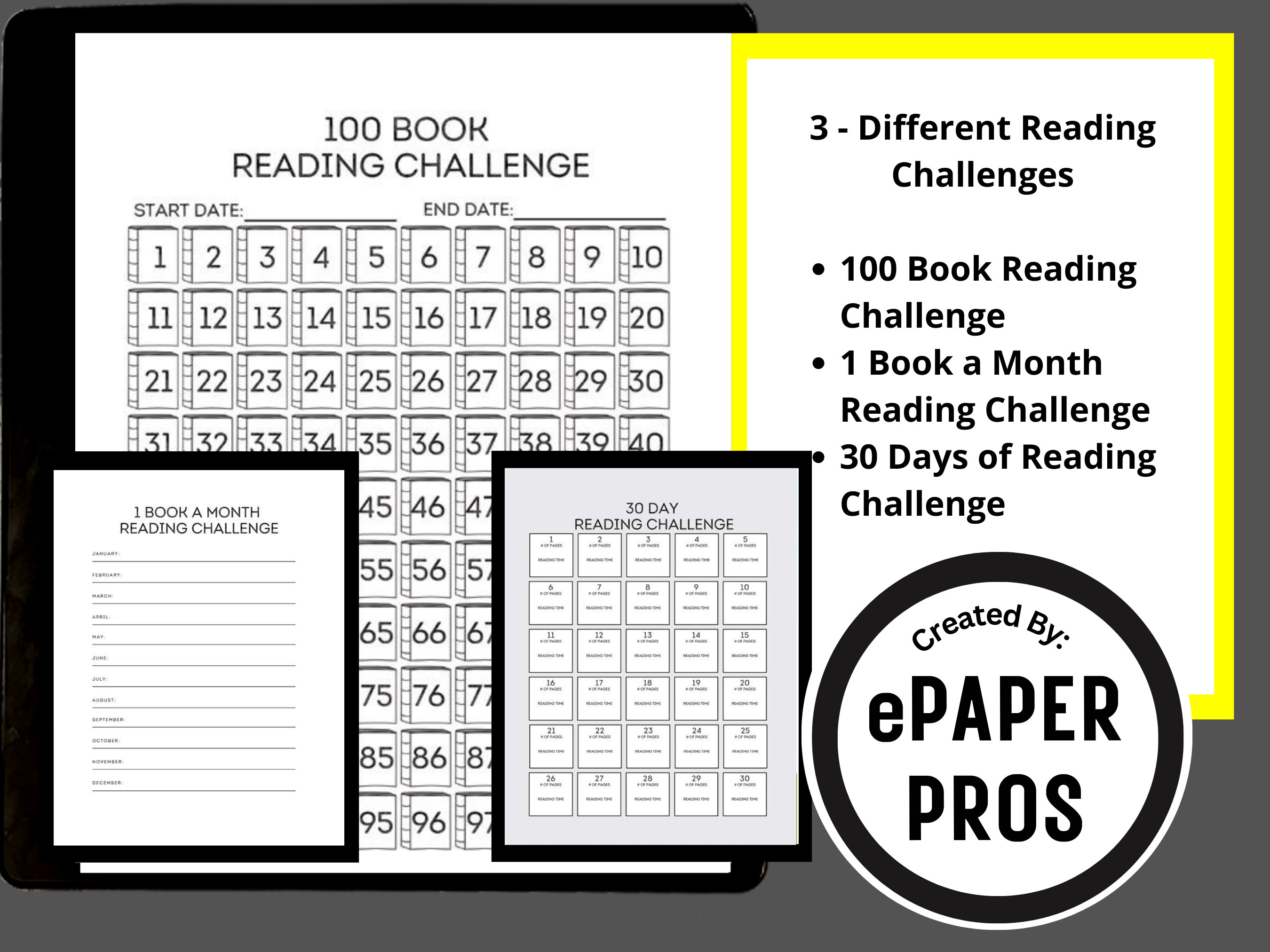 Kindle Scribe Digital Reading & Book Review Journal, PDF Template Book ...